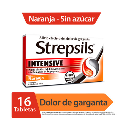 Drogas S&S - STREPSILS INTENSIVE S/AZUCAR CAJA X 16 TABS